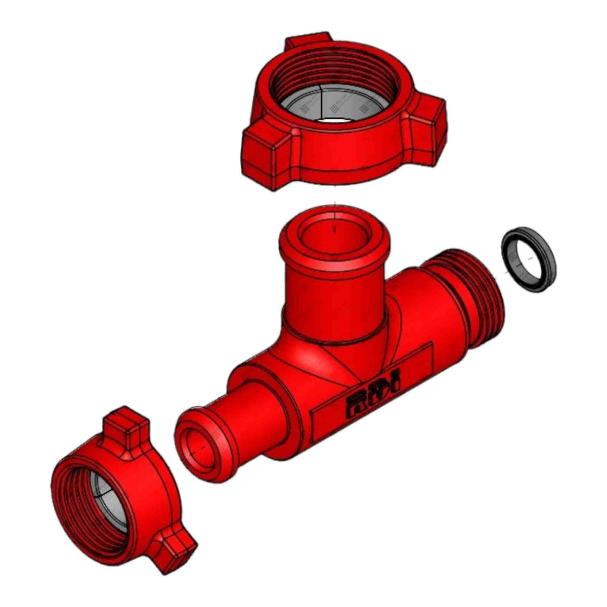 Tee, 2" 1502 MxF x 3" 1502 M, 15000 psi, STD Service – Big Iron Flow ...